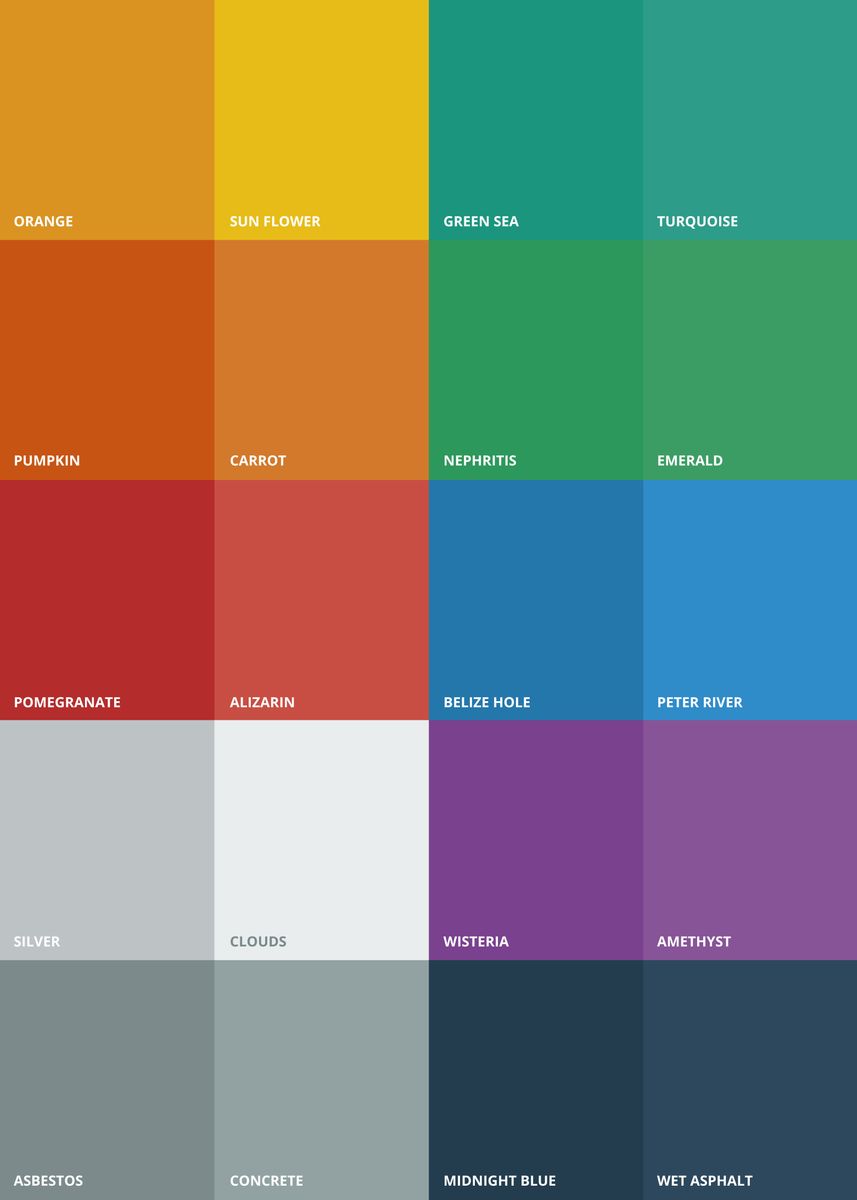'A flat UI colour palette for web designers' Poster, picture, metal ...