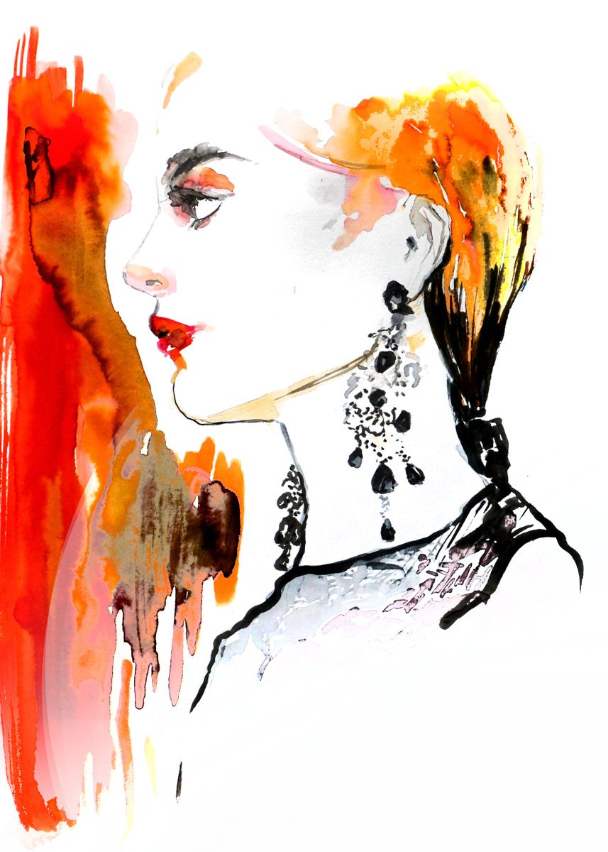 'Fashion illustration with romantic, whismical, abstract ... ' Poster ...