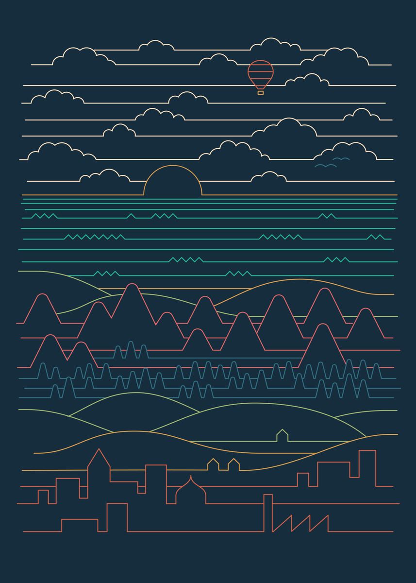 'LINEAR LANDSCAPE' Poster by Rick Crane | Displate