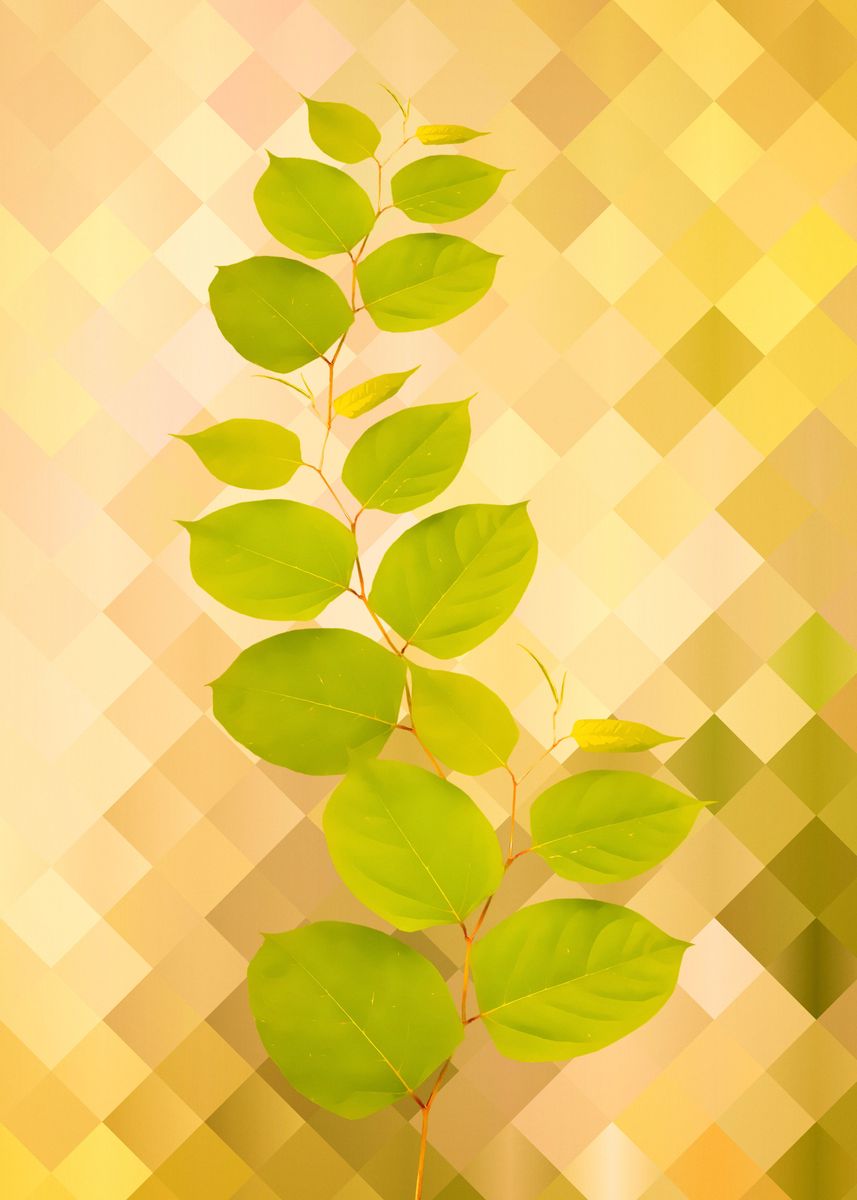 'retro green nature 2' Poster, picture, metal print, paint by Dagmar ...