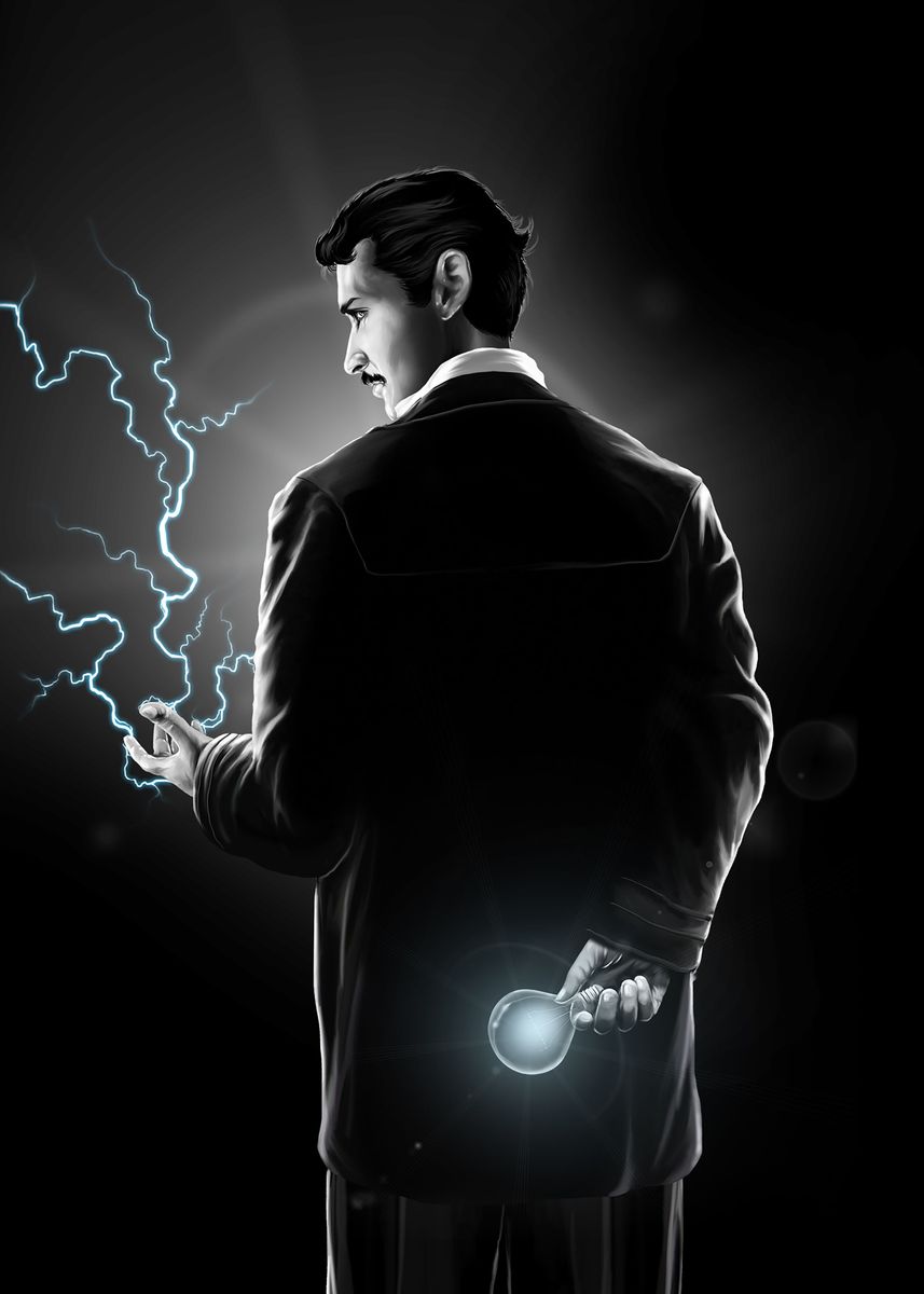 'TESLA - MASTER OF LIGHTNING' Poster, picture, metal print, paint by EL ...