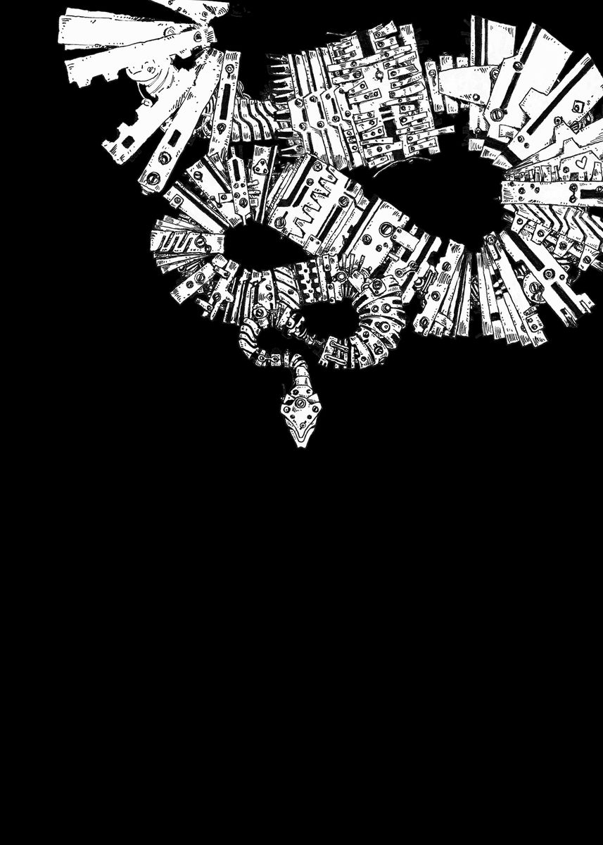 'Cyberpunk Python - dark' Poster, picture, metal print, paint by Det ...