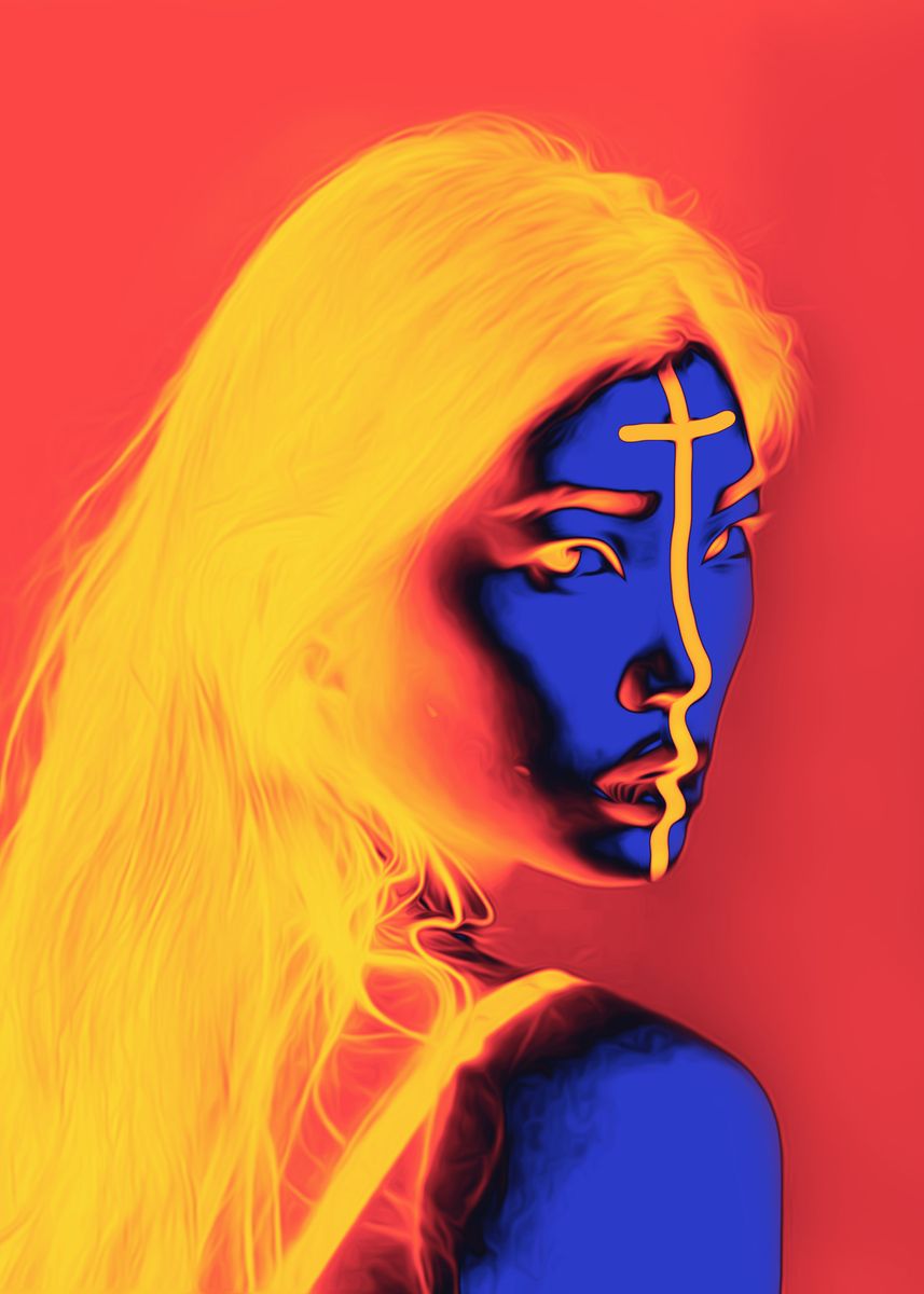 'Zina' Poster, picture, metal print, paint by Dorian Legret | Displate