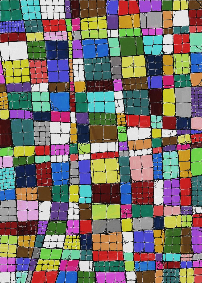 'Grid - colour' Poster, picture, metal print, paint by Det Tidkun ...