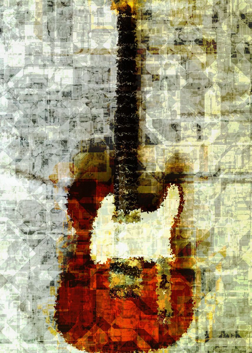 'Electric guitar abstract 2' Poster by Eric Rasmussen | Displate