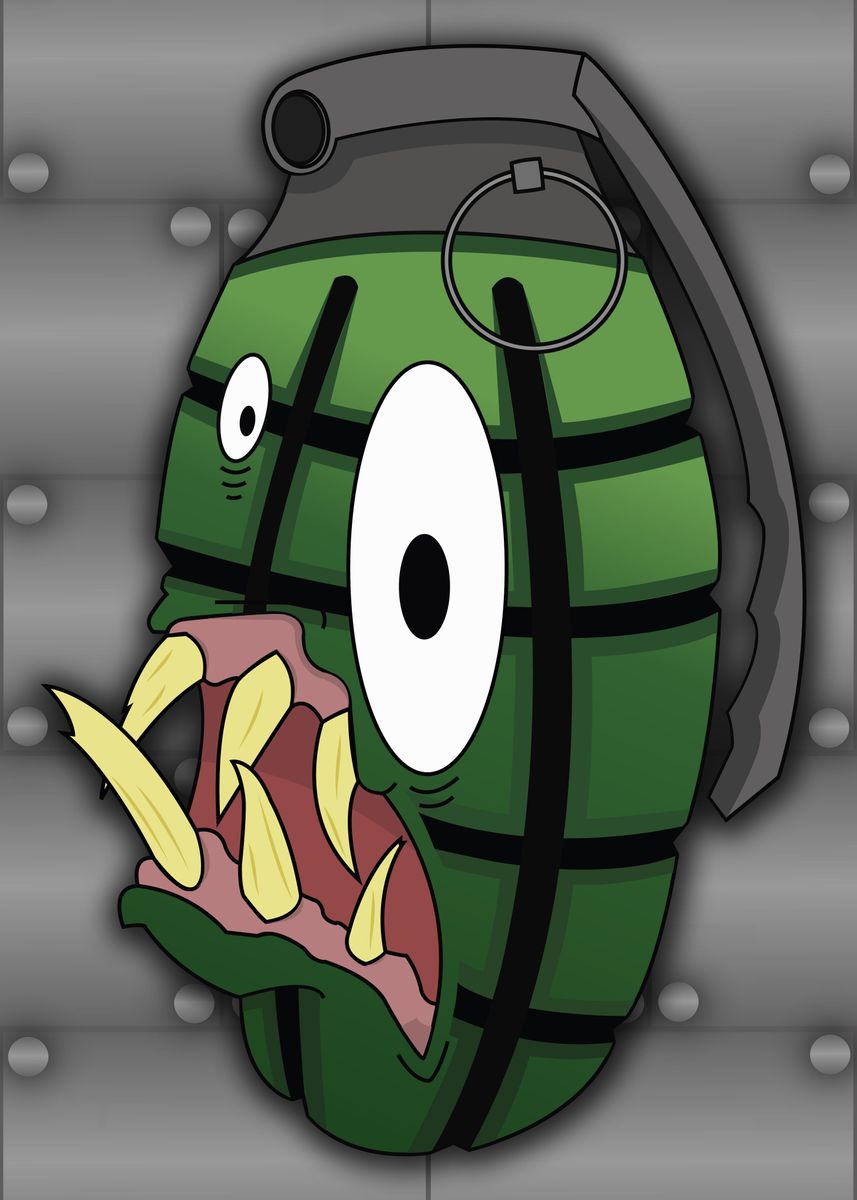 'grenade monster ' Poster, picture, metal print, paint by Bombs&Bones ...