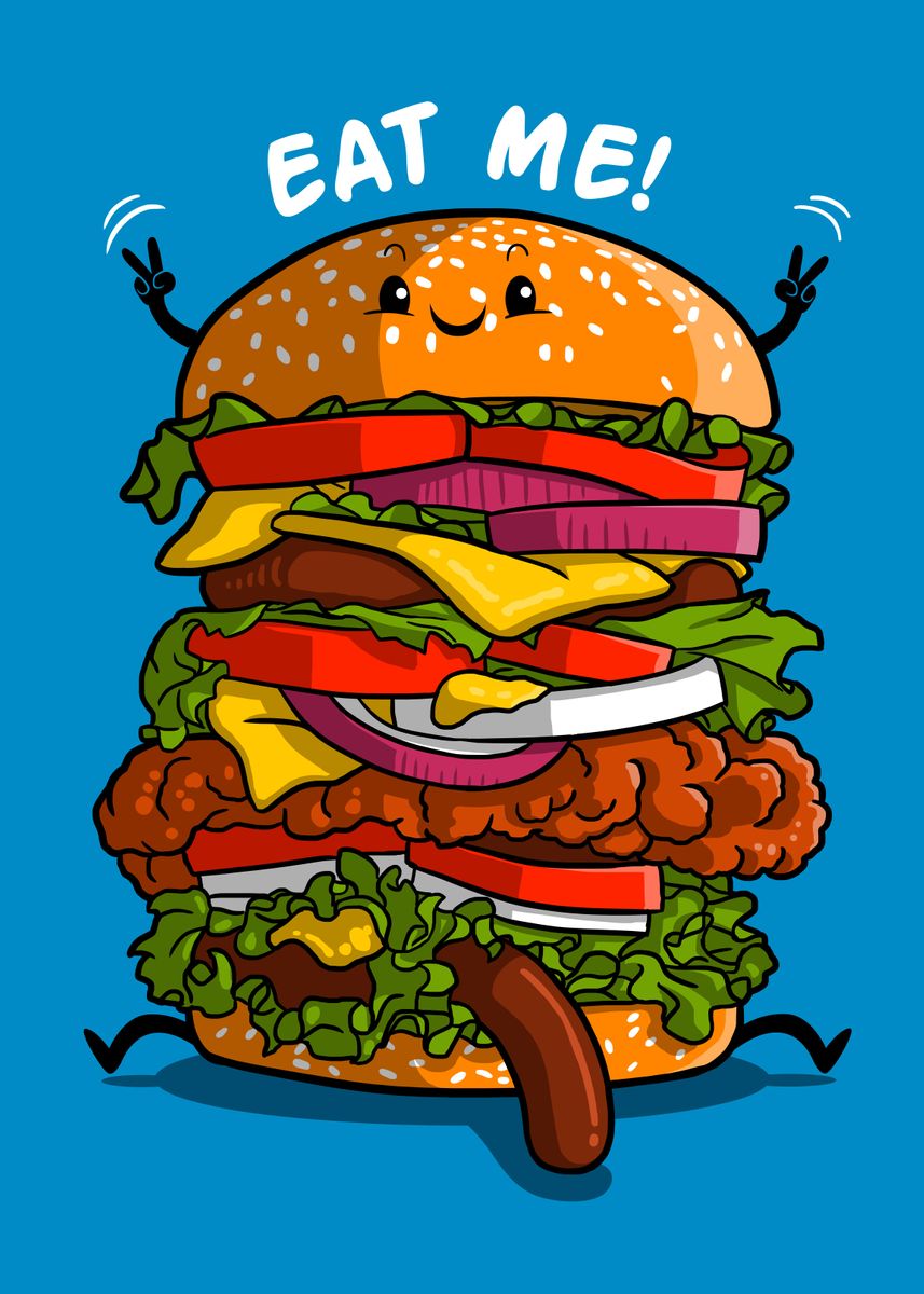 'Eat me!' Poster, picture, metal print, paint by Alberto Perez | Displate