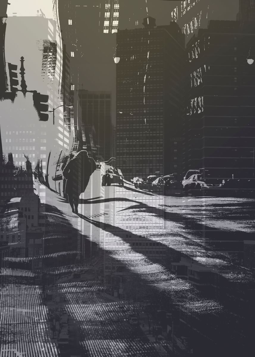 'abstract city' Poster, picture, metal print, paint by Larisa Siverina ...