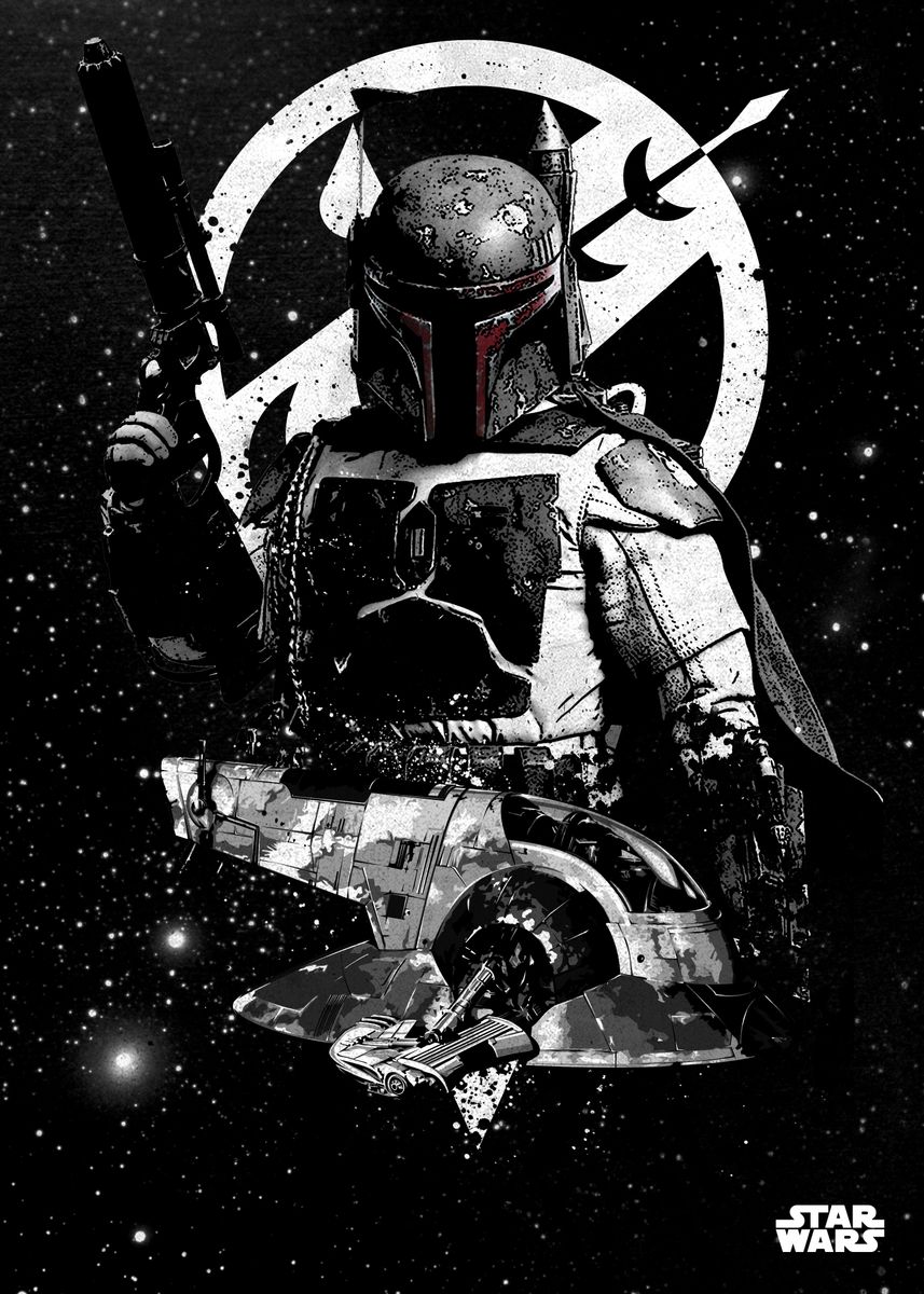 'Slave I' Poster, picture, metal print, paint by Star Wars | Displate