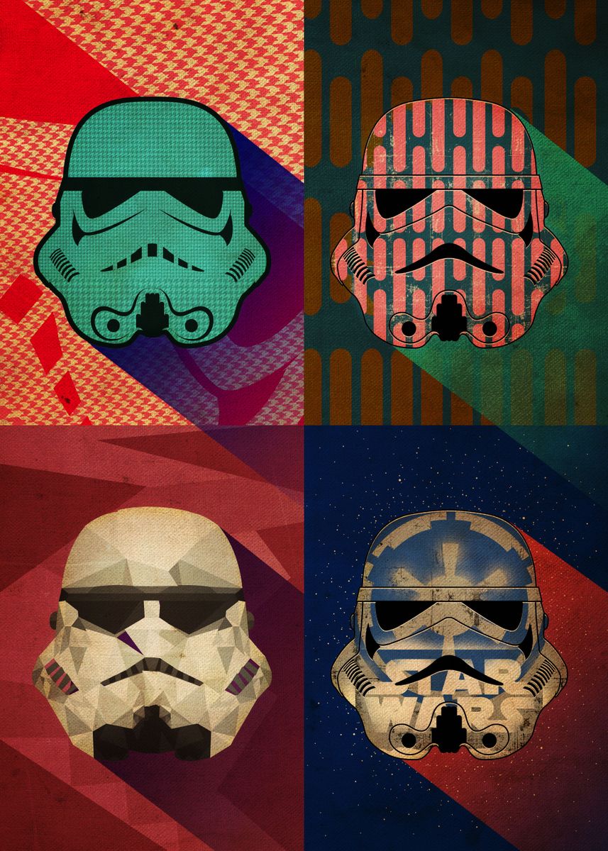 'Polygon Squad' Poster, picture, metal print, paint by Star Wars | Displate