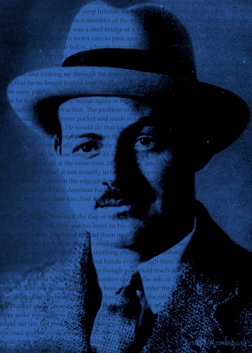 'Portrait of Ernest Hemingway. ' Poster, picture, metal print, paint by ...