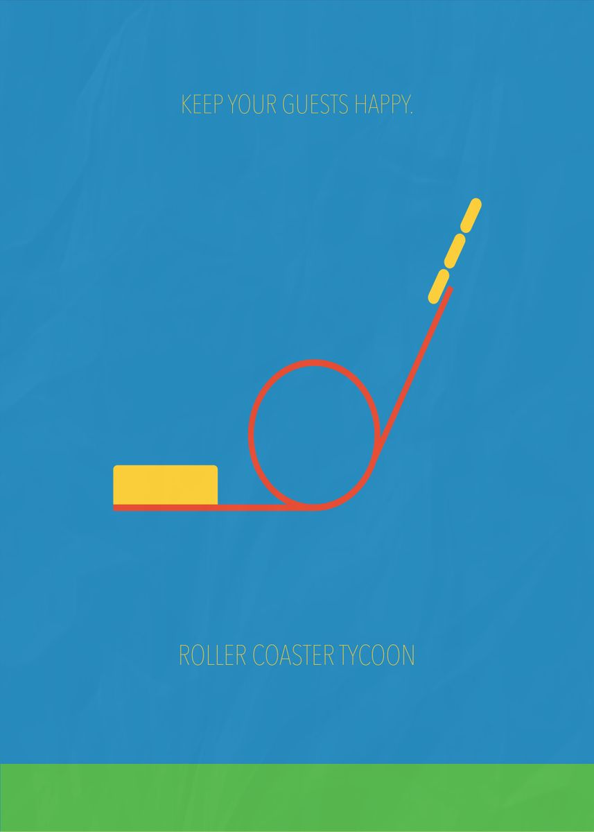 'Minimalist Video Games | Roller Coaster Tycoon' Poster, picture, metal ...