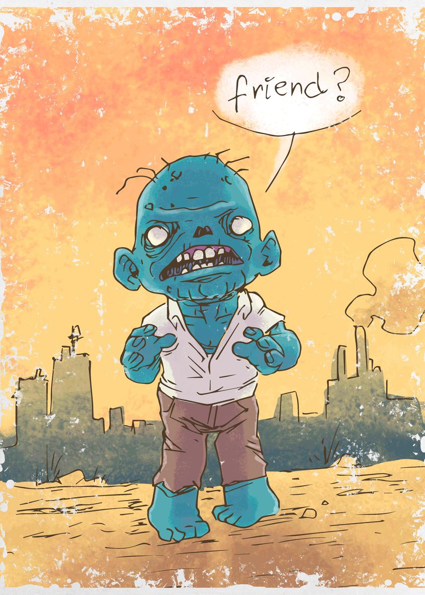'Friendly Zombie' Poster, picture, metal print, paint by Andriu ...