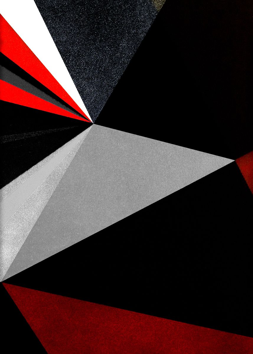 'Triangles merging' Poster, picture, metal print, paint by Colin Walker | Displate