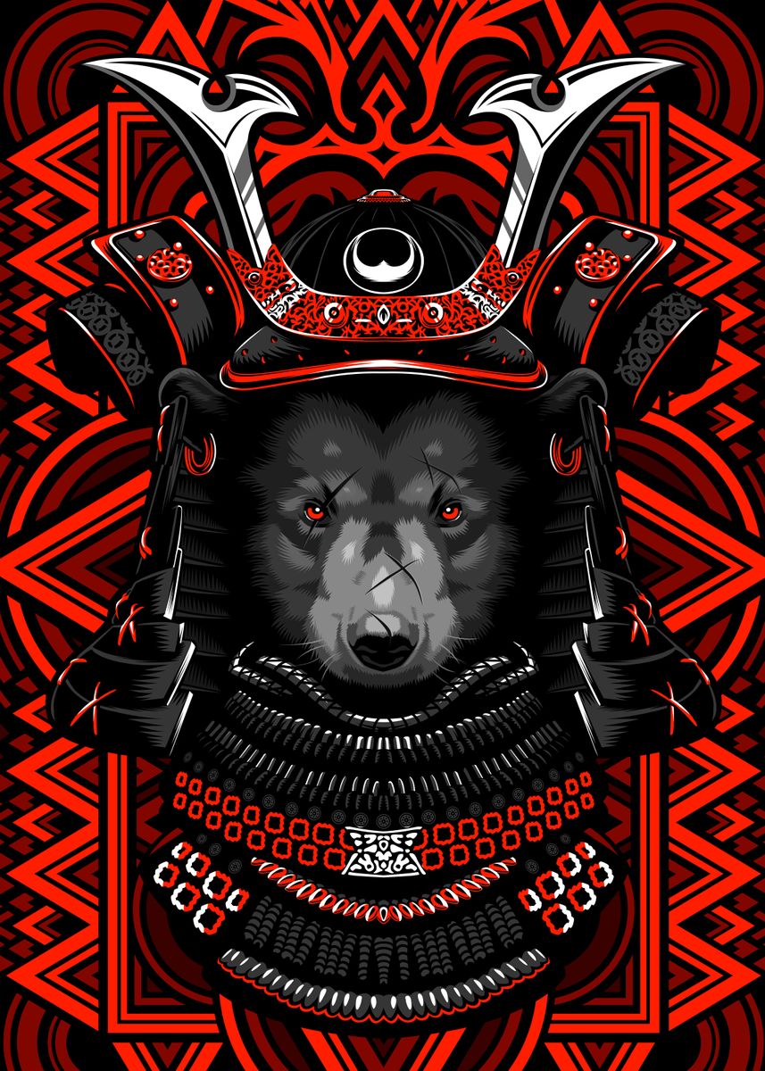 'Samurai bear' Poster, picture, metal print, paint by Alberto Perez ...