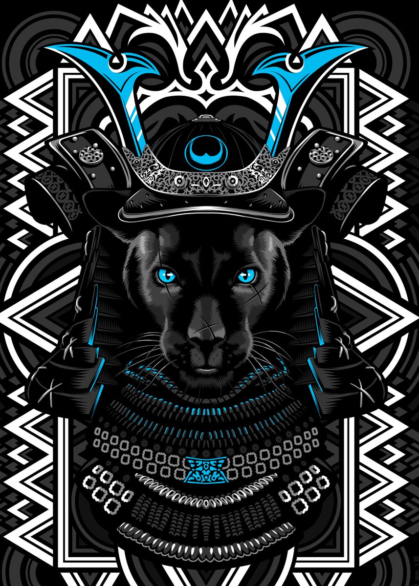 'Samurai Panther' Poster, picture, metal print, paint by Alberto Perez ...
