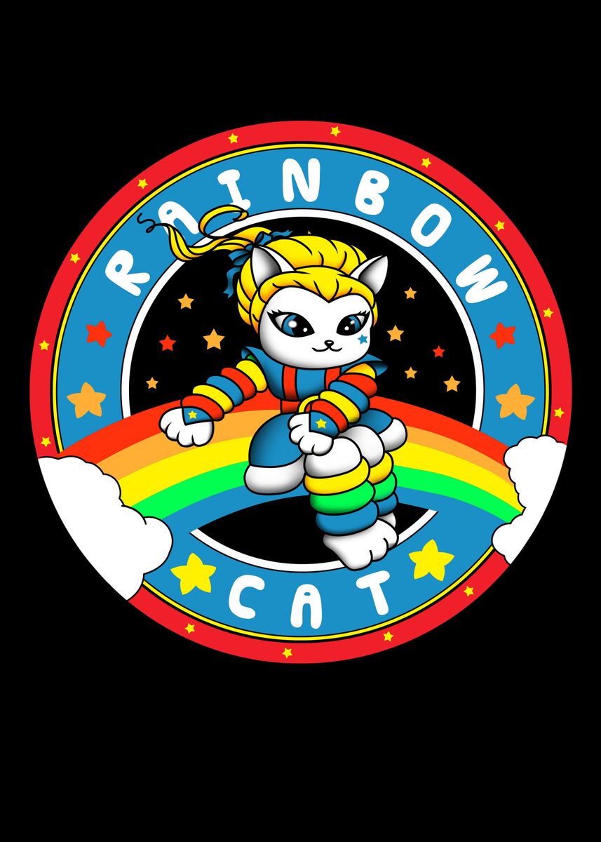 'Rainbow Cat' Poster, picture, metal print, paint by vp trinidad | Displate