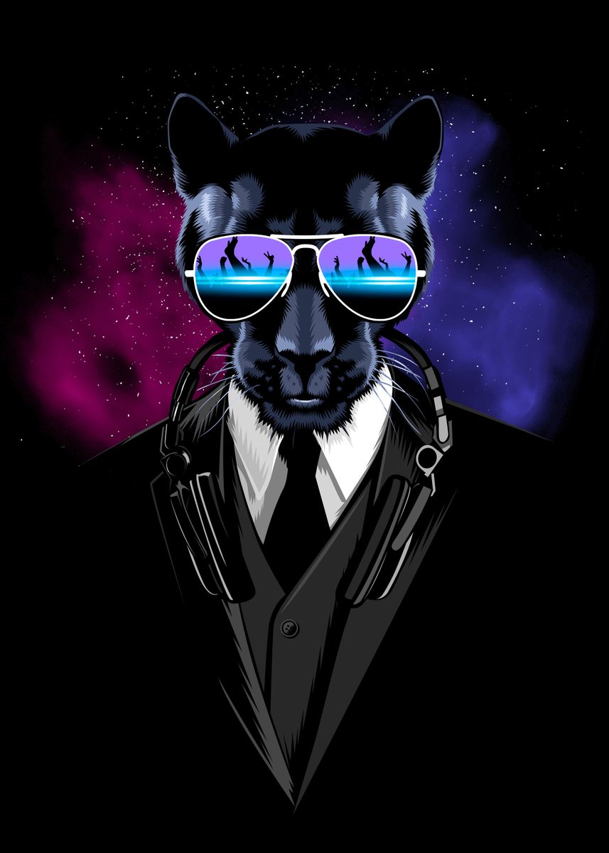 'DJ Panther' Poster, picture, metal print, paint by Alberto Perez ...