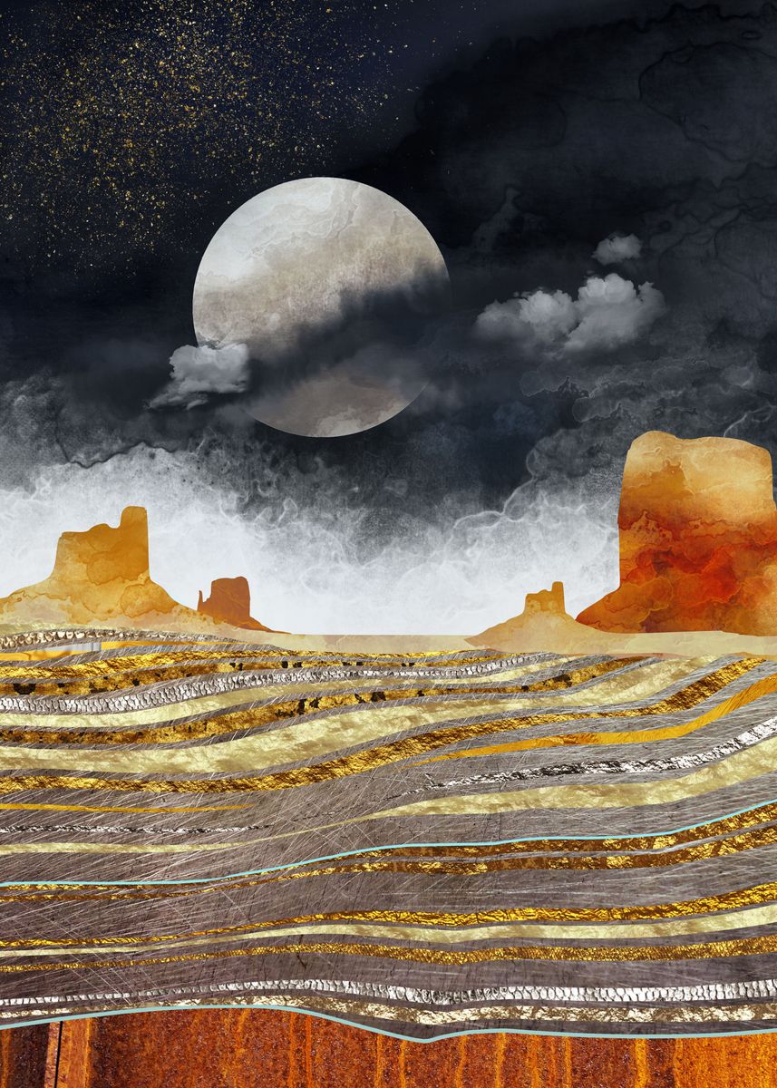 'Metallic Desert' Poster, picture, metal print, paint by SpaceFrog ...