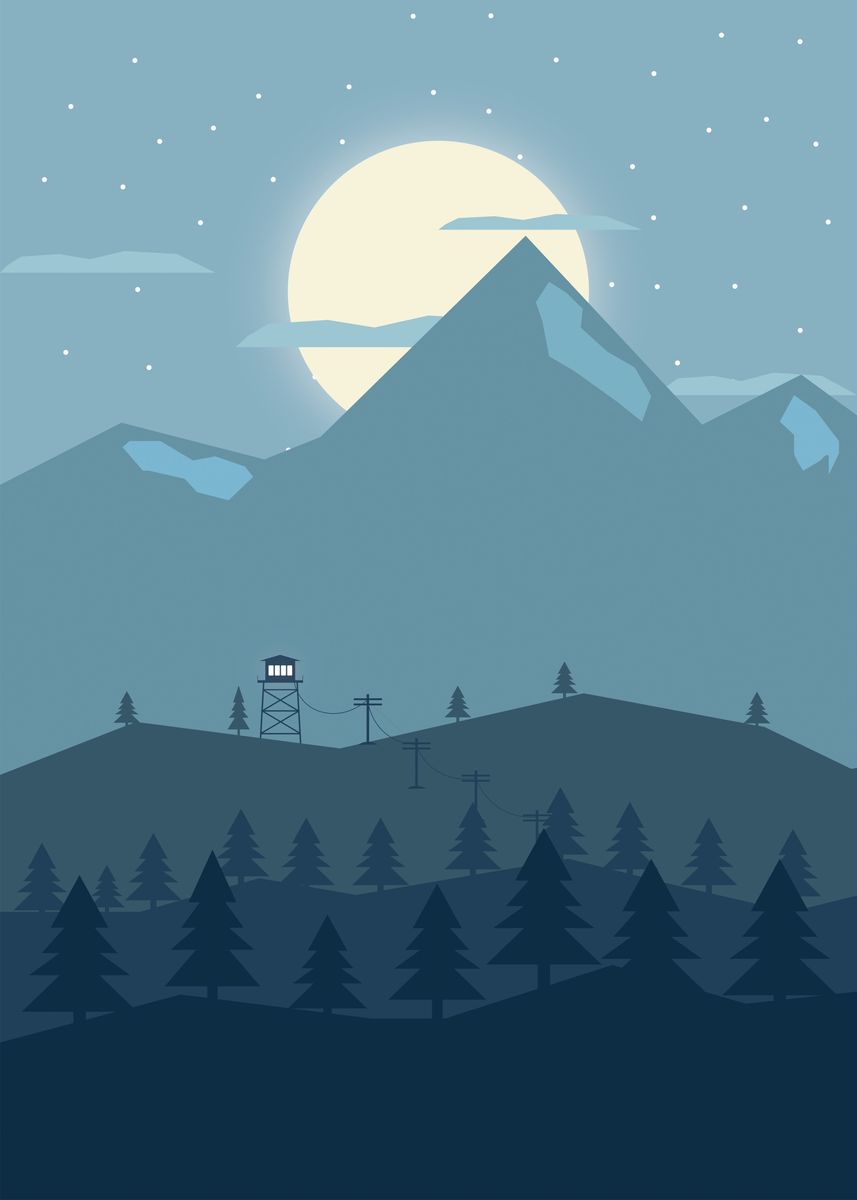 'Forested mountain' Poster, picture, metal print, paint by Viktor ...