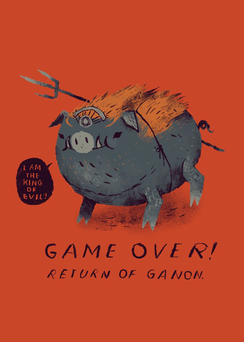'a print of the king of evil himself! pig ganon! inspire ... ' Poster ...