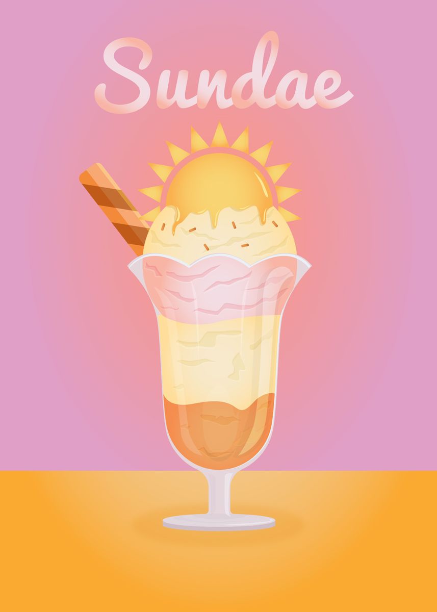 'Sunday Sundae' Poster, picture, metal print, paint by Nidya Wibowo ...