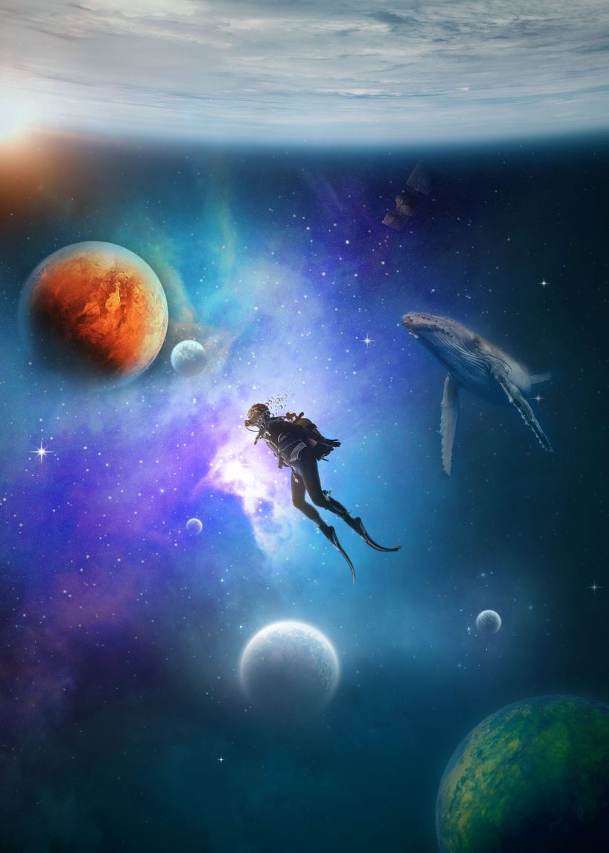 'The Space Diver' Poster, picture, metal print, paint by Swav ...