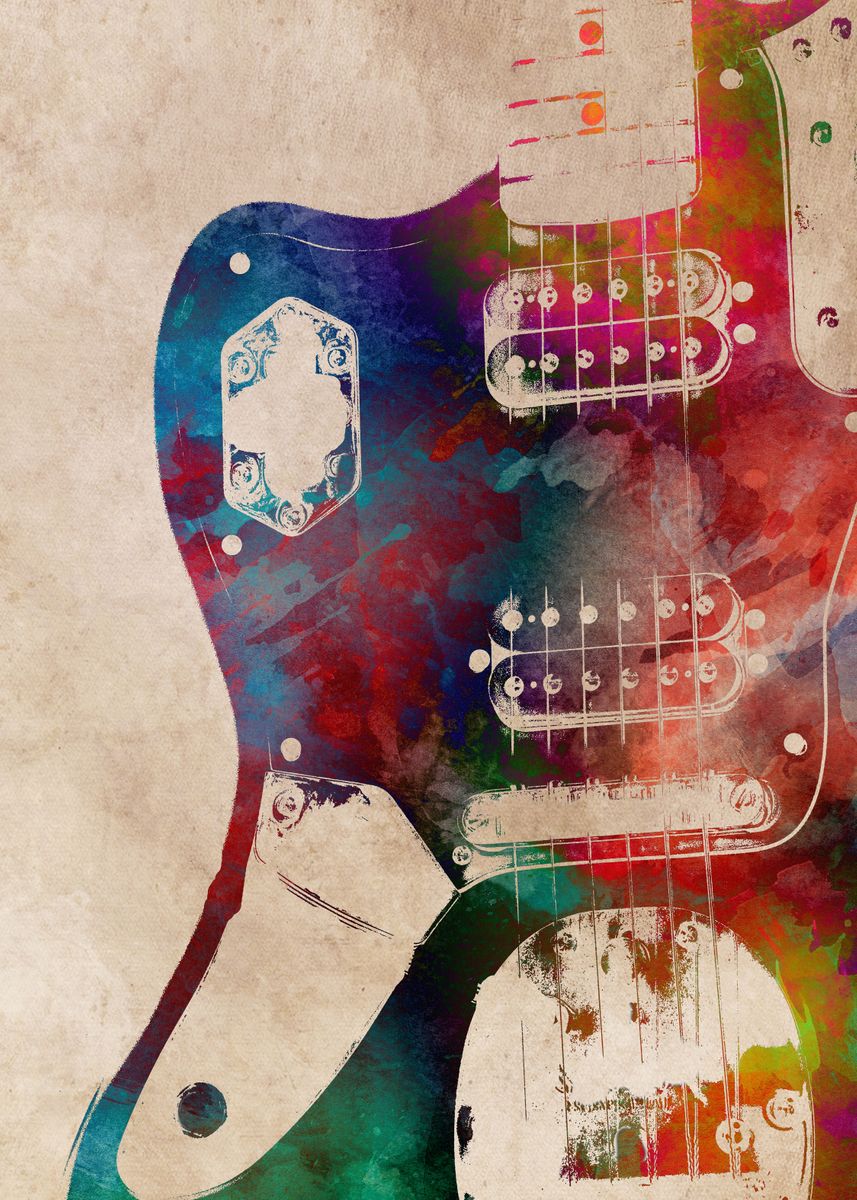 'Guitar' Poster, picture, metal print, paint by JBJart Justyna Jaszke ...