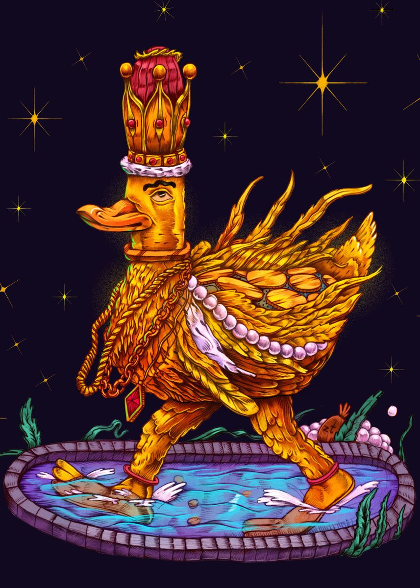 'Golden Duck' Poster, picture, metal print, paint by Alek Morawski ...