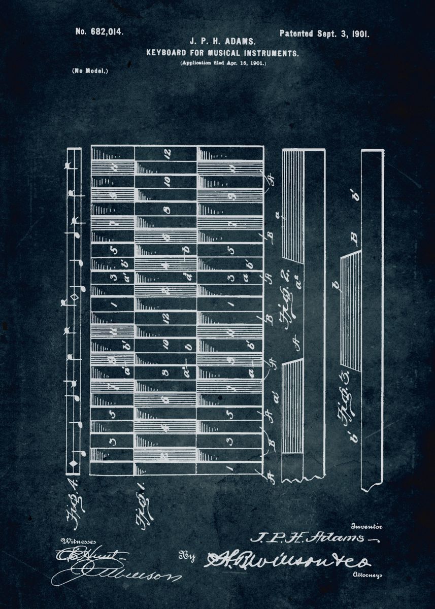'No031 - 1901 - First keyboard for musical instruments - ... ' Poster ...