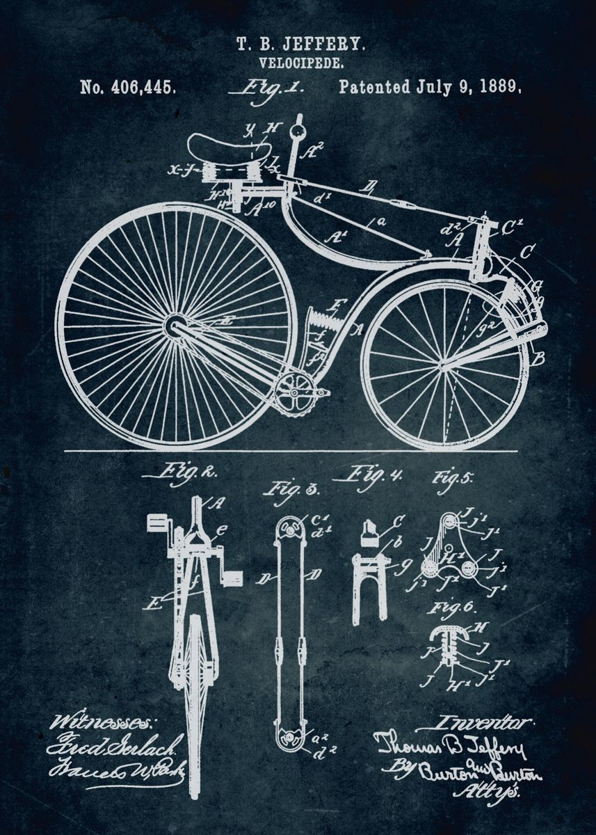 'No049 - 1889 - Velocipede .- Inventor Thomas B. Jeffery ... ' Poster ...