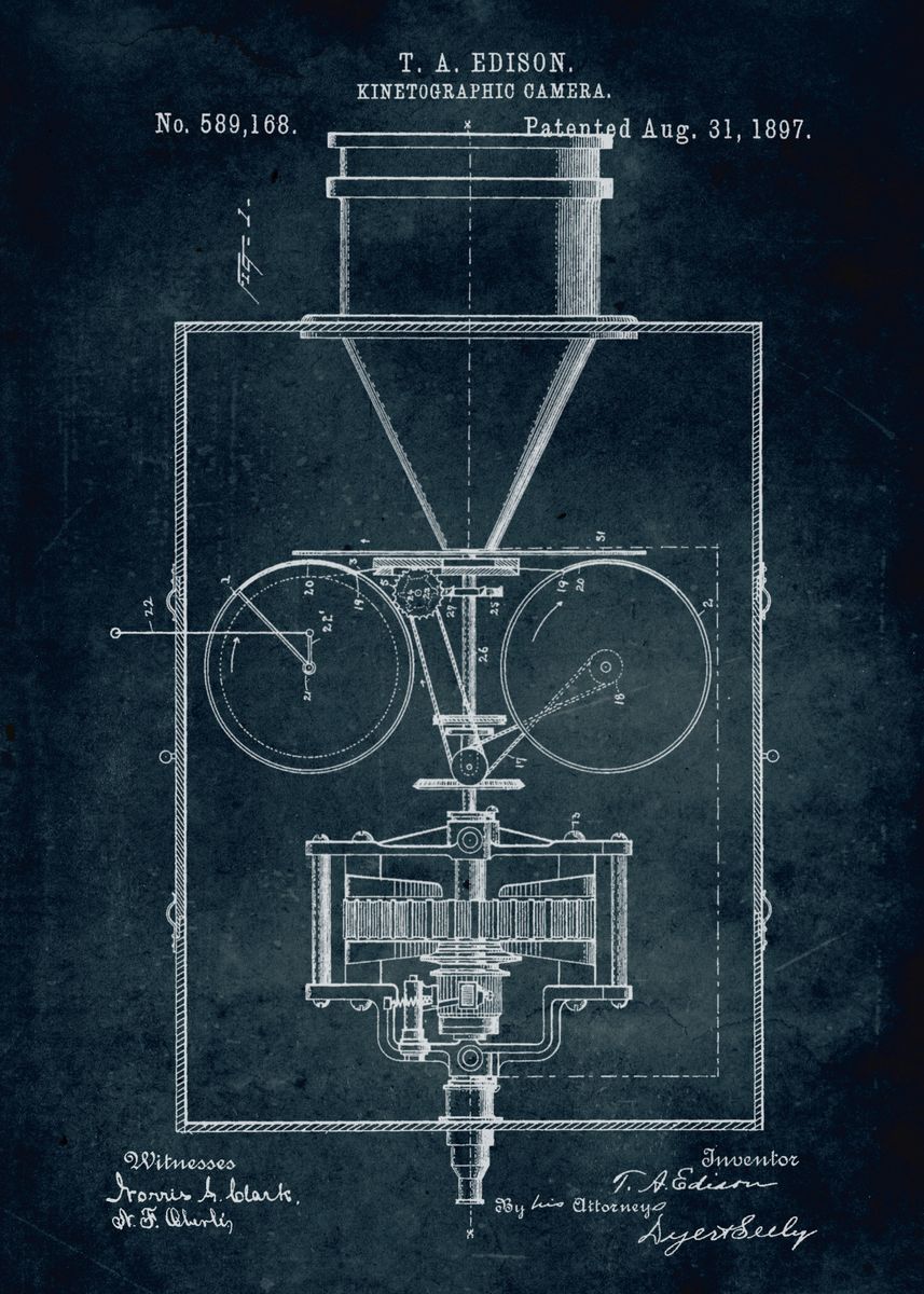 'No064 - 1897 - Kinetographic Camera - Inventor Tomas A. ... ' Poster ...