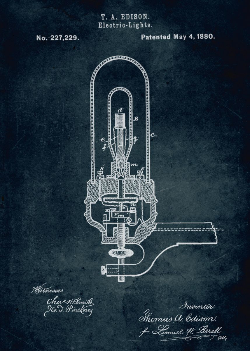 'No094 - 1880 - Electric Light - Inventor Thomas A. Edis ... ' Poster ...