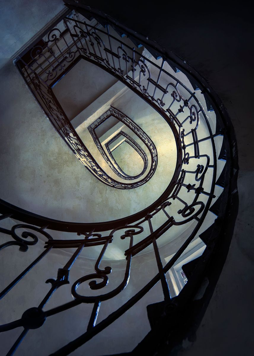 'Nice staircase with ornamented handrail' Poster, picture, metal print ...