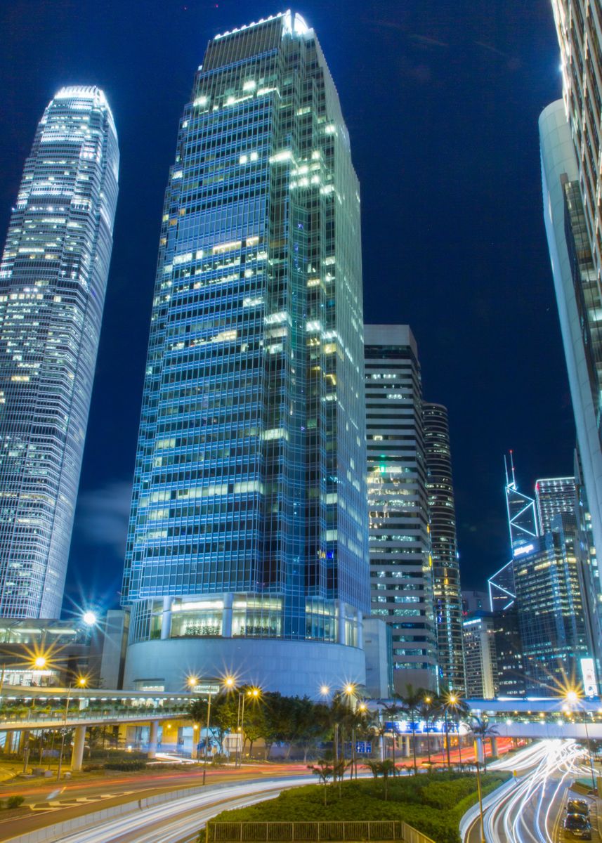 'One of the busiest streets in Hong Kong at night, photo ... ' Poster ...
