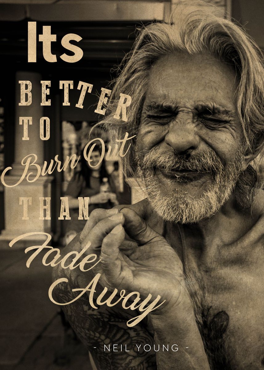 'Neil Young - Hey hey, my my' Poster, picture, metal print, paint by ...