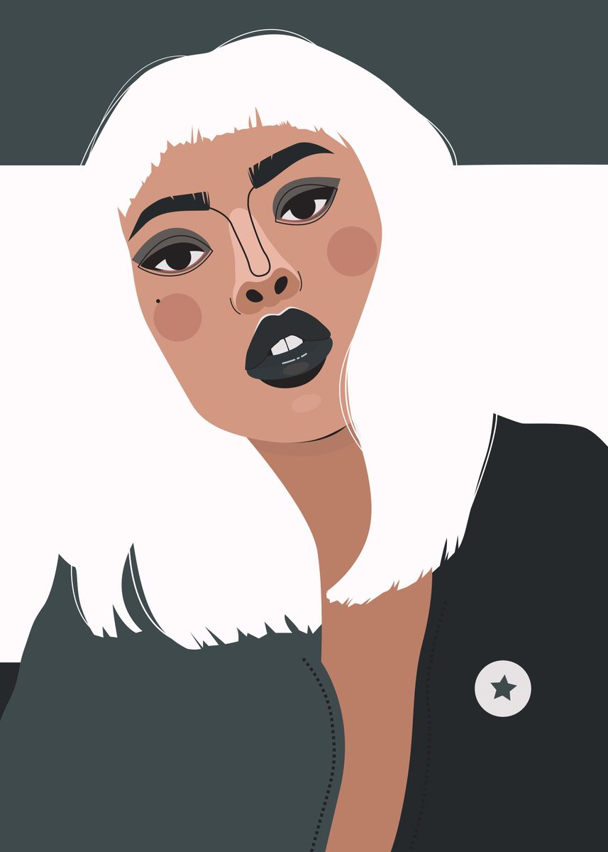 'Flat design presenting women's portraits.' Poster by Anna Kożdoń ...