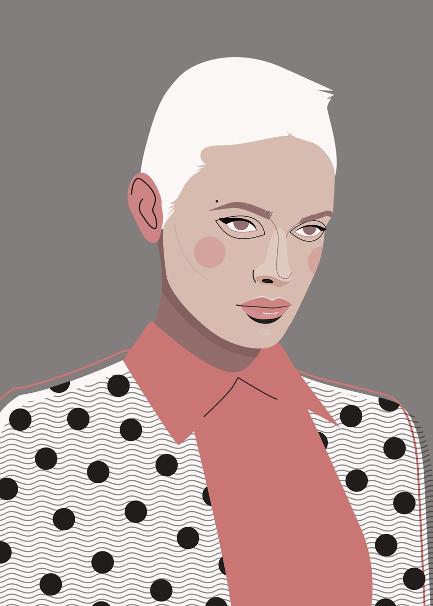 'Flat design presenting women's portraits.' Poster by Anna Kożdoń ...