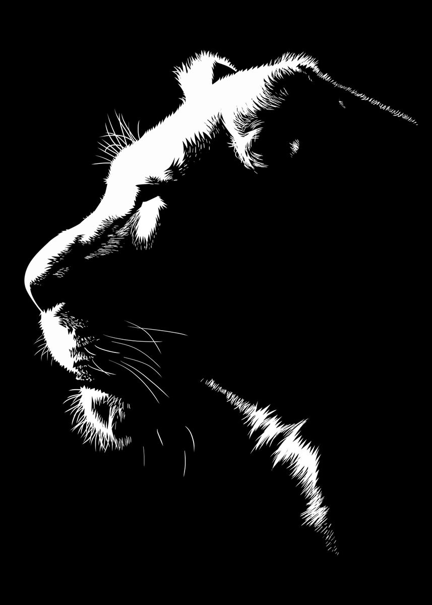 'Shadow of lion' Poster, picture, metal print, paint by Alberto Perez ...