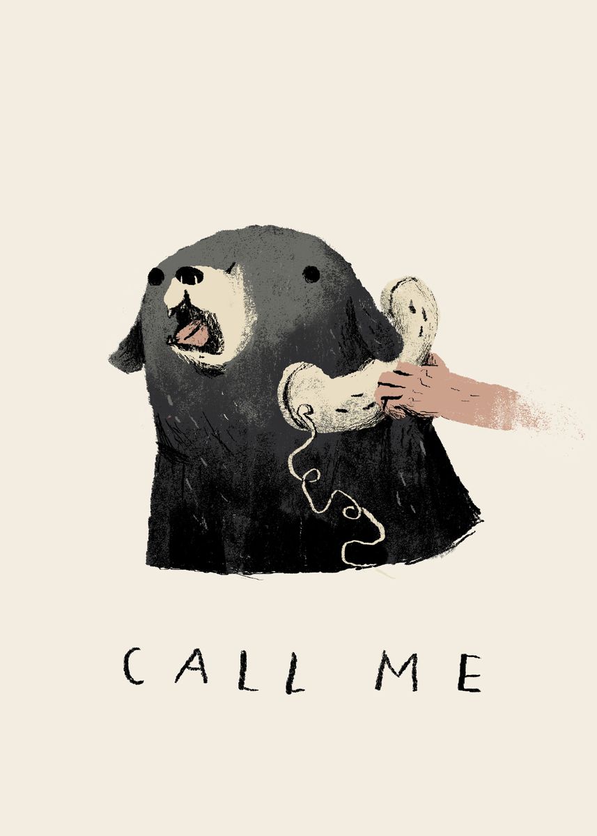 'this is dog, call me!' Poster, picture, metal print, paint by Louis ...