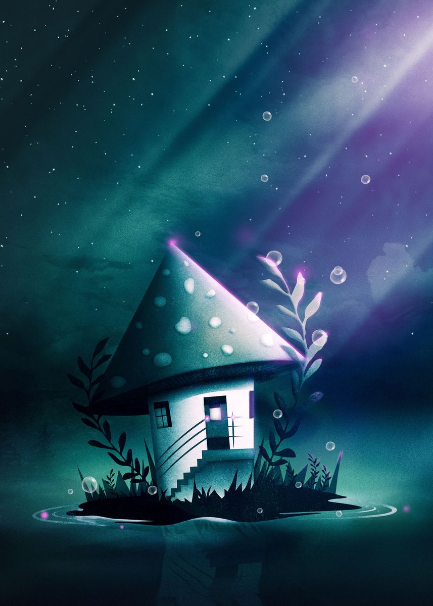 'Magic Mush Room | Digital Art, 2017' Poster, picture, metal print ...