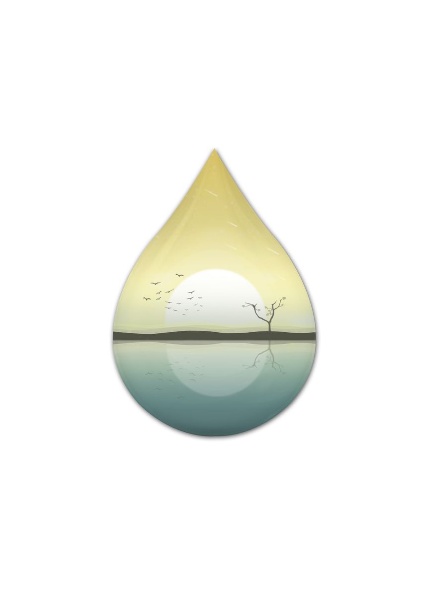 'Landscape Droplet' Poster, picture, metal print, paint by Rhys Goddard ...