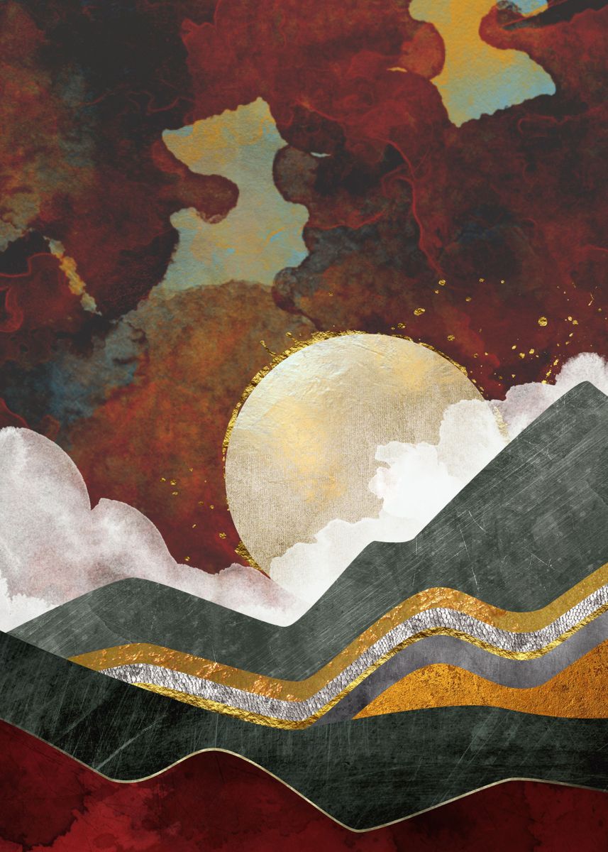 'Red Sky' Poster, picture, metal print, paint by SpaceFrog Designs ...