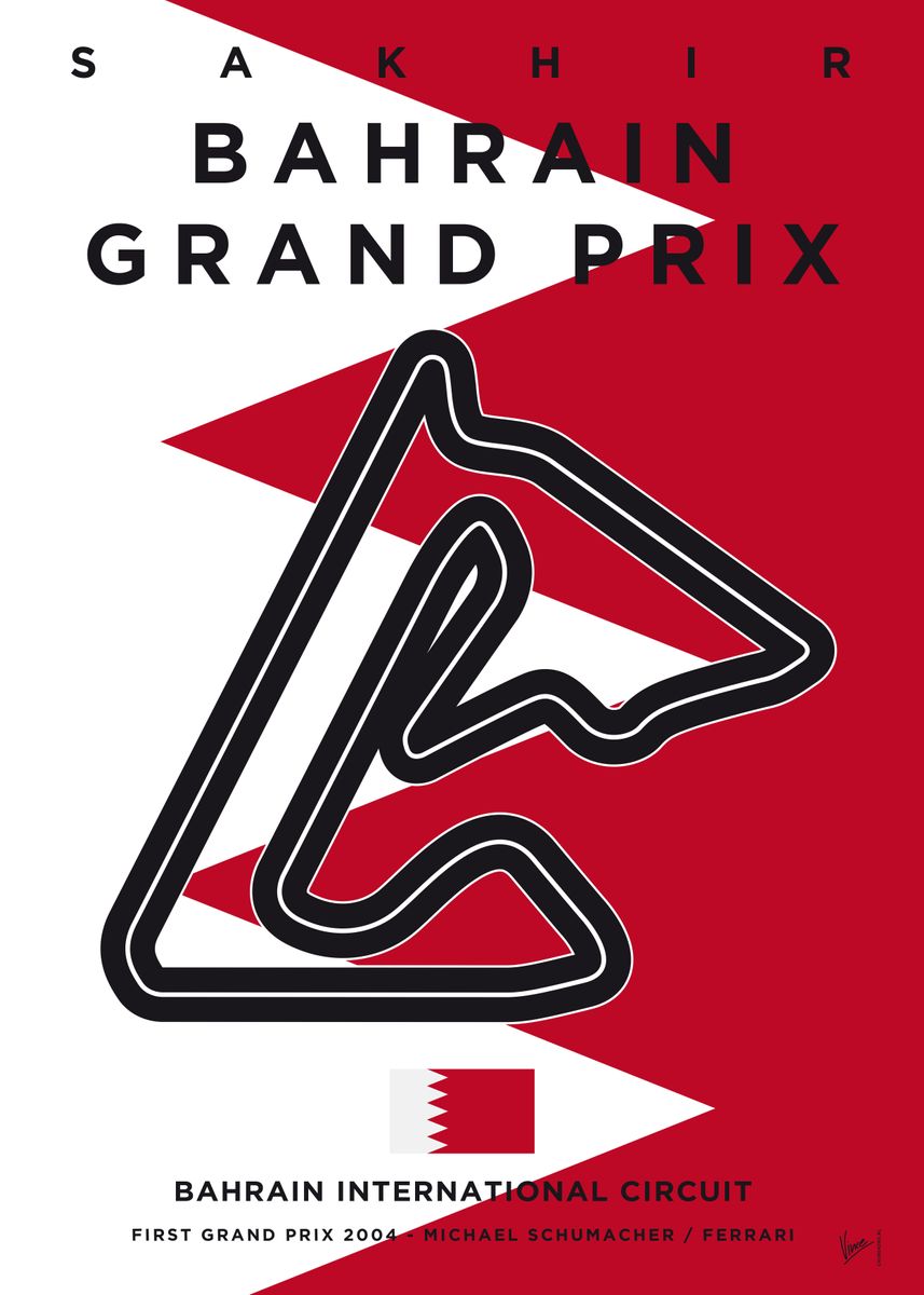 'My F1 BAHRAIN Race Track' Poster, picture, metal print, paint by ...