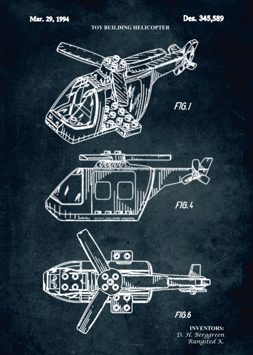 'No217 - 1994 - Toy building helicopter - Inventors D. H ... ' Poster ...
