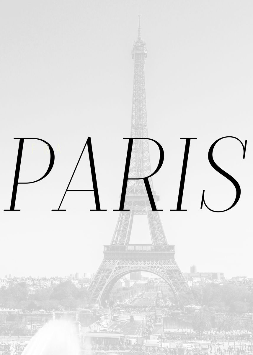 'Text art Paris with the Eiffel tower in the background. ... ' Poster ...