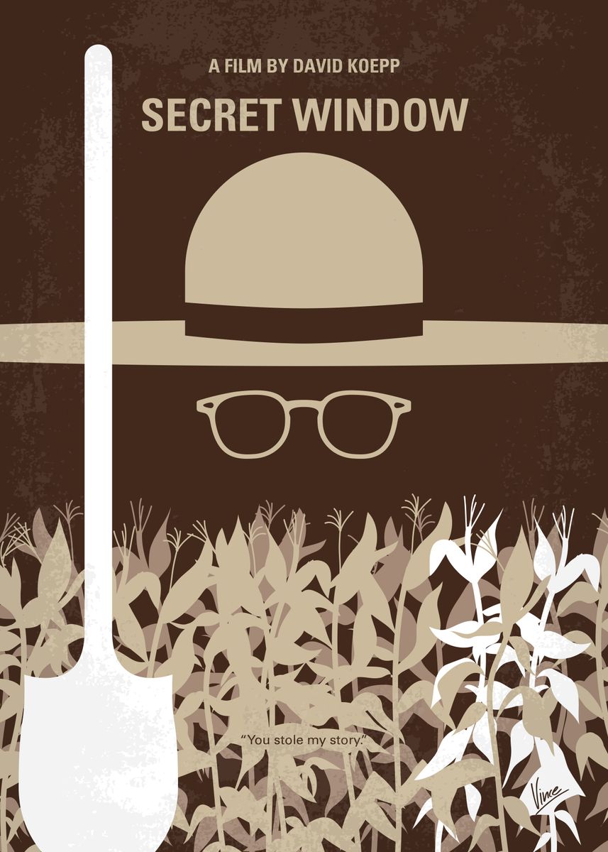 'No830 My Secret Window minimal movie poster A writer i ... ' Poster ...