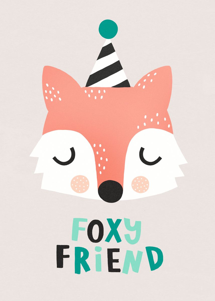 'Foxy friend' Poster, picture, metal print, paint by Michelle Carlslund ...