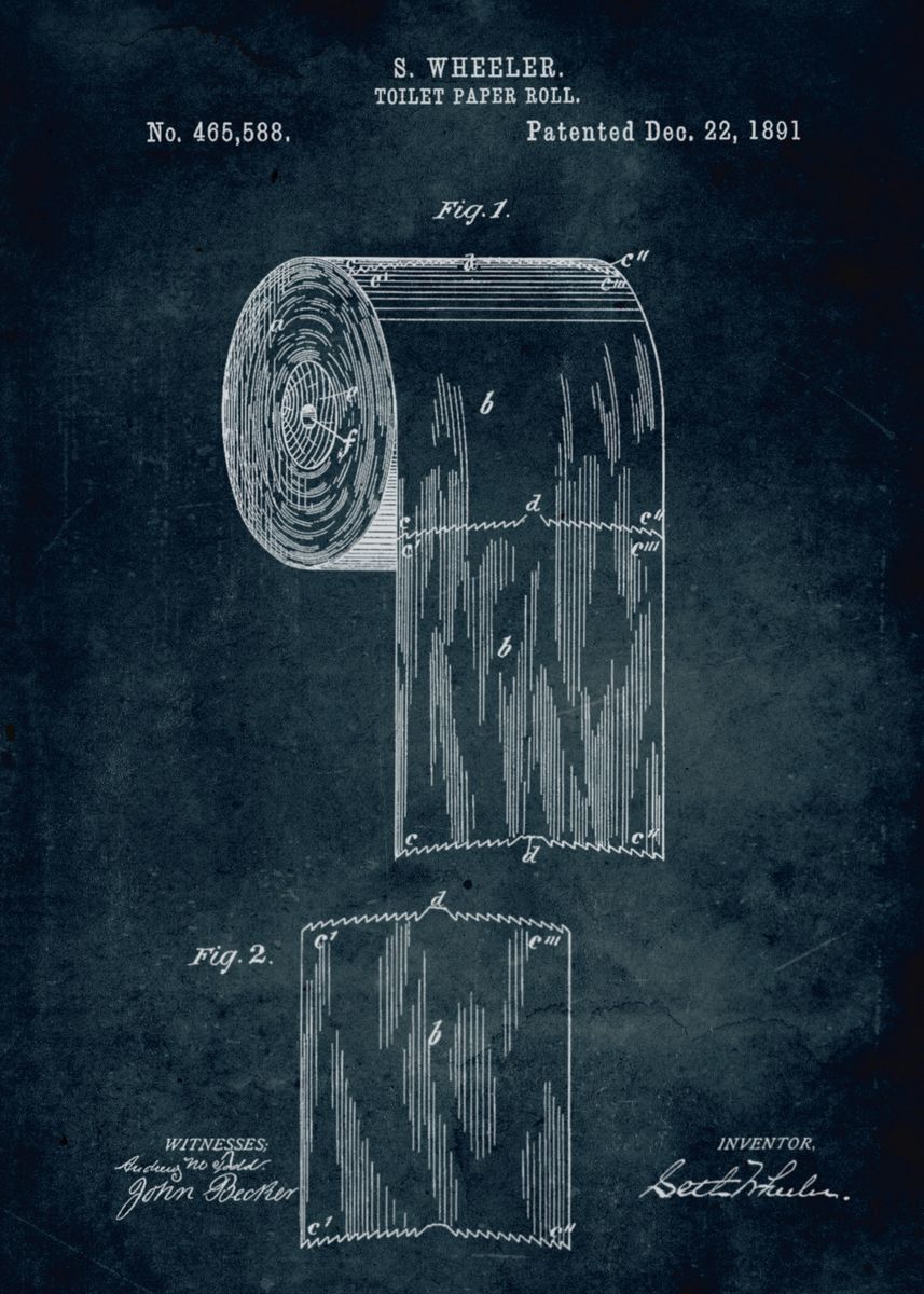 'No270 -1891 - Toilet paper roll - Inventor Wheeler' Poster, picture ...