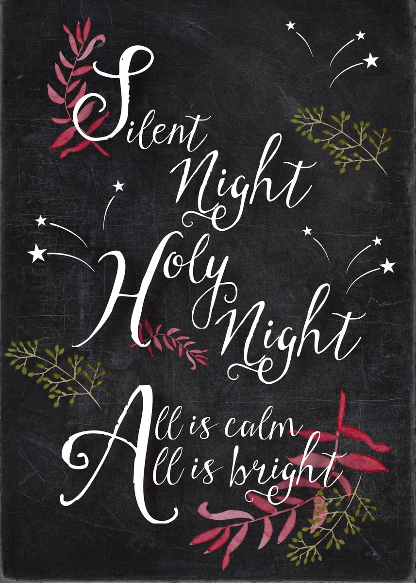 'CHRISTMAS VINTAGE SIGN SILENT NIGHT' Poster, picture, metal print ...